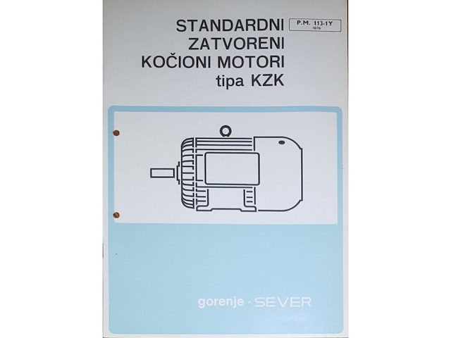 Brošura Kočionih Motora `GORENJE-SEVER` Jugoslavija