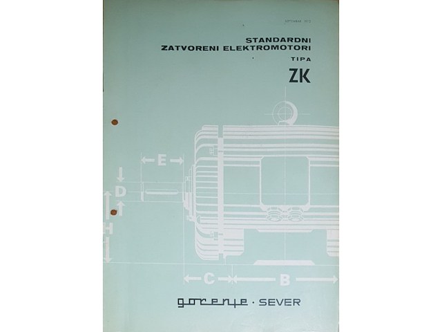 Brošura Standardni Zatvoreni Motori `SEVER` Jugoslavija