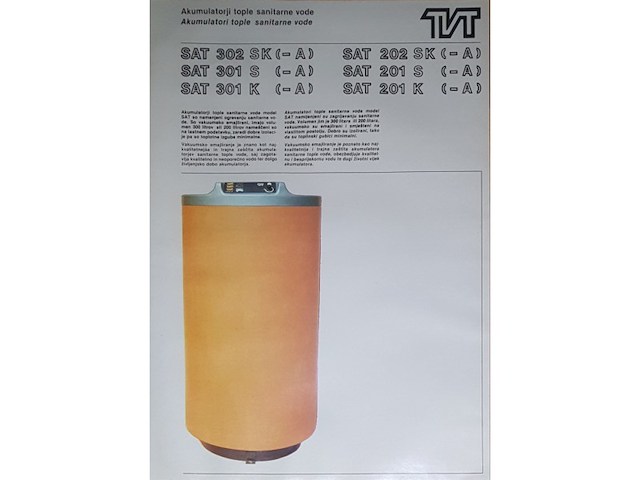 Brošura Akumulatora Tople Vode `TVT` Jugoslavija
