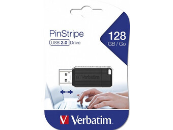 VERBATIM PINSTRIPE USB 2.0 128GB BLACK