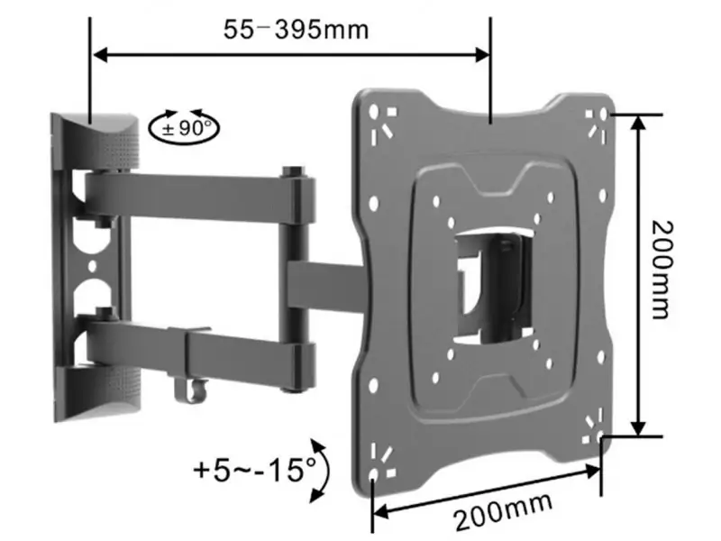 DOWE TV NOSAČ ZGLOBNI 17”- 42”DO 30KG VESA 200*200 (764)