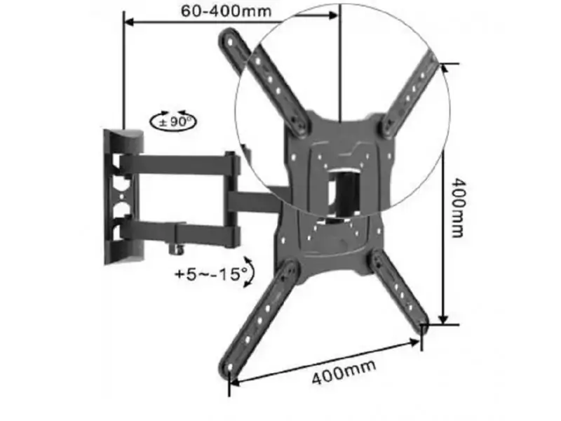 LINKOM TV NOSAČ ZGLOBNI 17”- 55”DO 30KG VESA 400*400 (763)