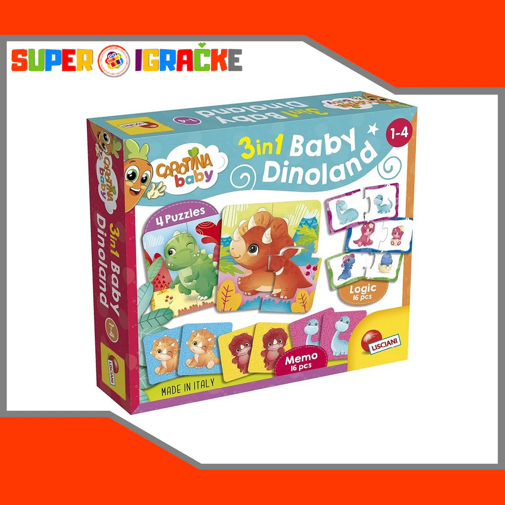 Edukativna slagalica Baby Dinoland 3u1