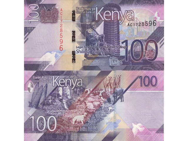 KENYA Kenia 100 Shilingi 2019 UNC, P-53