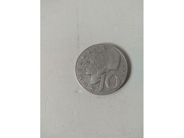 10 šilinga Austrija,1957. srebro