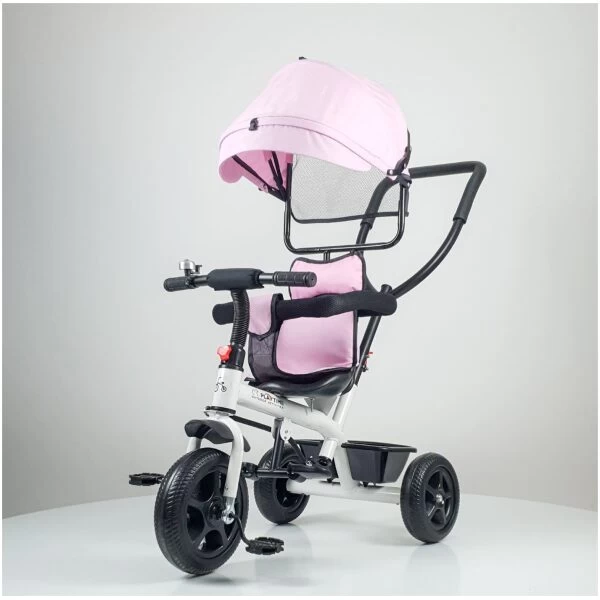 Tricikl Playtime LITTLE roze-beli ram (Model 415 roze-beli ram)