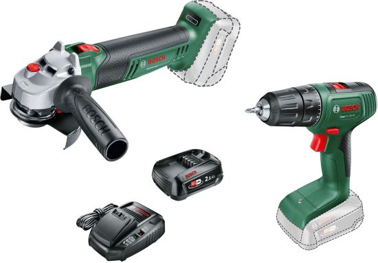 Akumulatorski set Bosch UniversalGrind 18V-75 + Bosch EasyDrill 18V-40; 1x2,5Ah (06039S6S01)