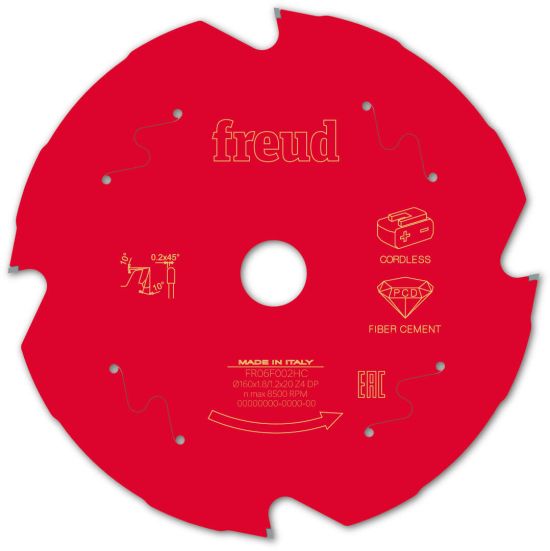 FREUD 160x1,8x20mm 4Z list cirkularne testere za gips i vlaknasti - fiber cement FR06F002HC