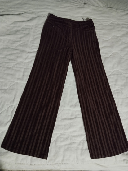 Prugaste braon vintage pantalone