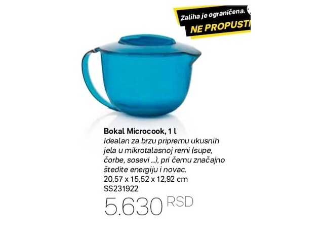 Tupperware Microcook bokal 1L