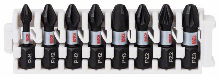 Bosch pakovanje Impact control nastavaka za odvrtače, 8-delno, 1xPH13xPH21xPH32xPZ21xPZ3 ( 2608522323 )