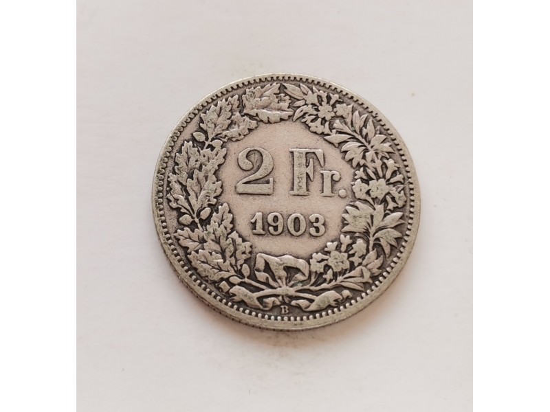 2 francs 1903 B Svajcarska srebro