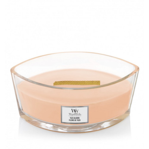 Yuzu Blooms - ovalna WoodWick mirisna sveća (citrusi, šurševak, jasmin, sandalovina...)