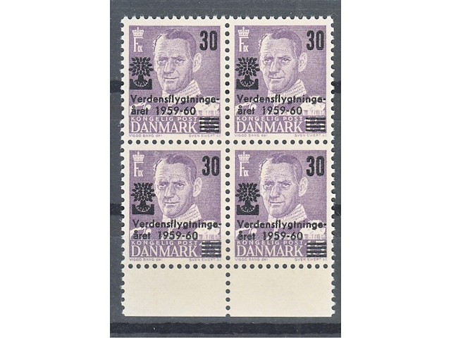 Danska 1960 Mi#377 ** četverac