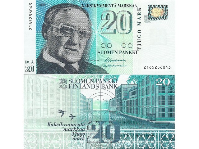 Finska 20 Markkaa 1993. UNC