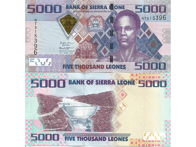 Sierra Leone 5000 leones 2021. UNC