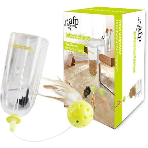 ALL4PAWS Interactive Hranilica za poslastice s perom i lopticom, 14,4cm
