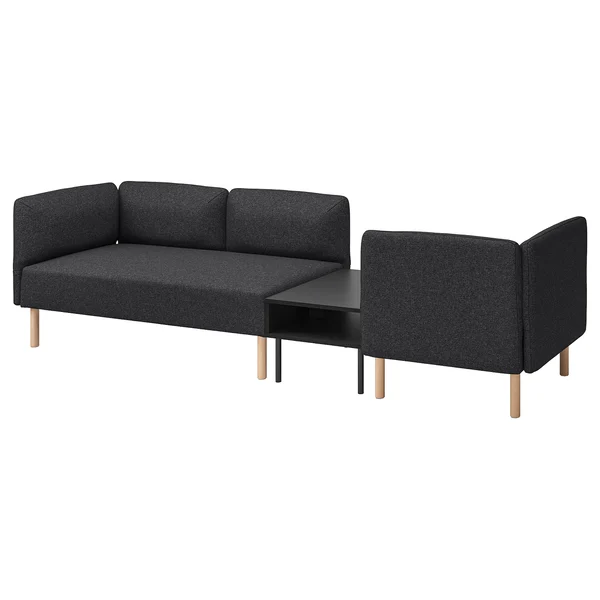 Modul. sofa trosed s pom. stočićem, Gunnared tamnosiva/drvo