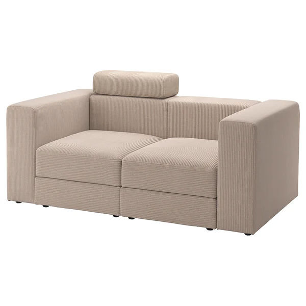 Modularna sofa dvosed, s naslonom za glavu/Samsala sivo-bež