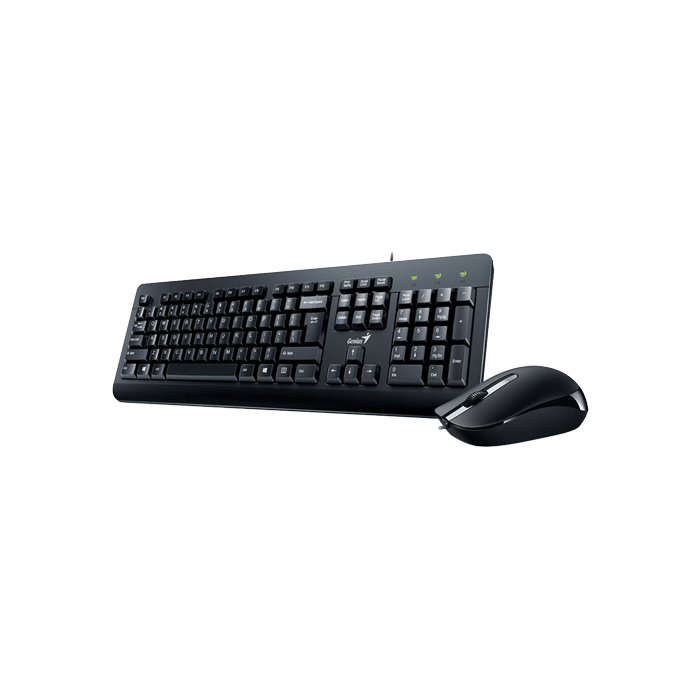 GENIUS Žična tastatura i miš KM-160 (Crna) USB, Membranski tasteri, EN (US), 1,5 m