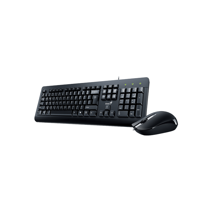 GENIUS Žična tastatura i miš KM-160 (Crna) USB, Membranski tasteri, SRB (YU), 1,5 m
