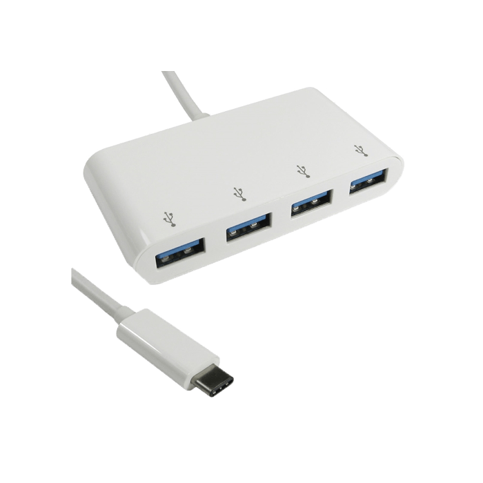 E-GREEN USB hub USB-C 3.1 4 port USB 3.0- KON00309 4 x USB-A 3.0 , USB 3.1 - C, Bela