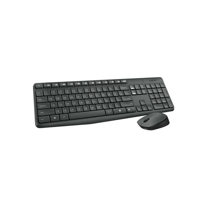 LOGITECH Bežična tastatura i miš MK235 (Crna) USB nano prijemnik, Membranski tasteri, EN (US), Alkalna baterija