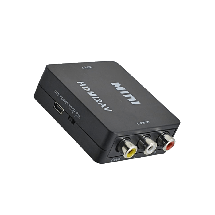 FAST ASIA adapter-konverter HDMI 1080p na AV kompozitni (3xRCA) (ž/3ž) (Crni), HDMI A - ženski, RCA 3x - ženski