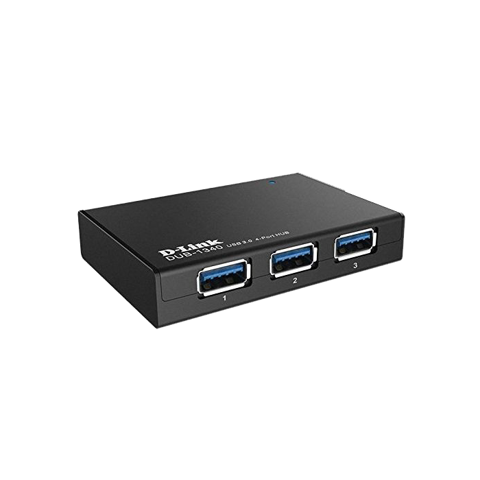 D-LINK USB hub USB 3.0 4port - DUB-1340 4 x USB-A 3.0 , USB 3.0 Micro-B, Crna