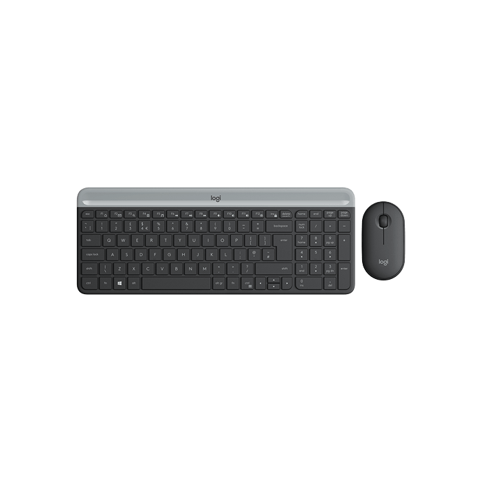 LOGITECH Bežična tastatura i miš MK470 SLIM WIRELESS COMBO (Crna) 920-009202 USB nano prijemnik, Membranski tasteri, SRB (YU), Alkalna baterija