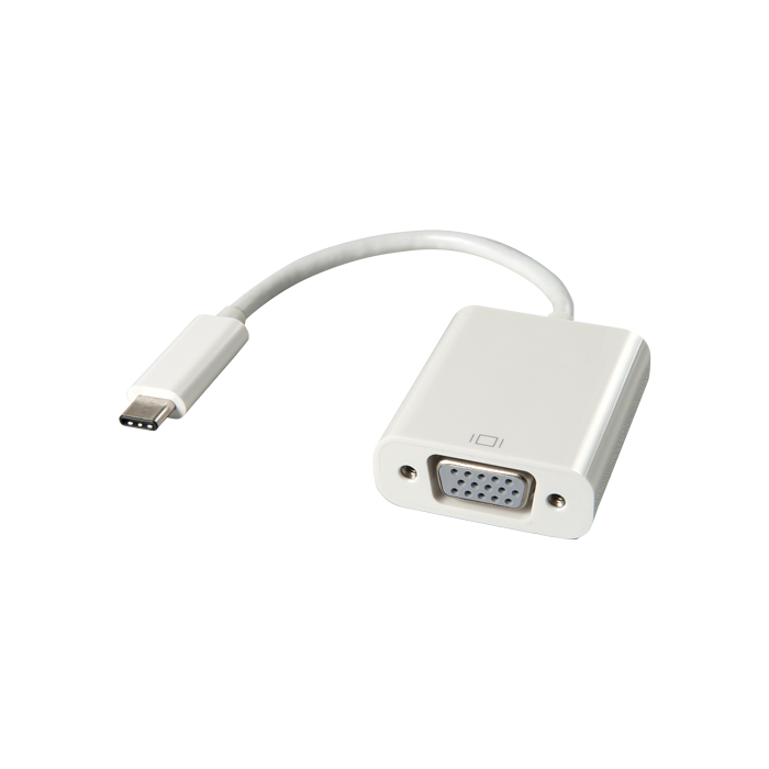 FAST ASIA adapter-konverter USB C 3.1 na VGA (m/ž) (Beli), USB-C - muški, VGA - ženski