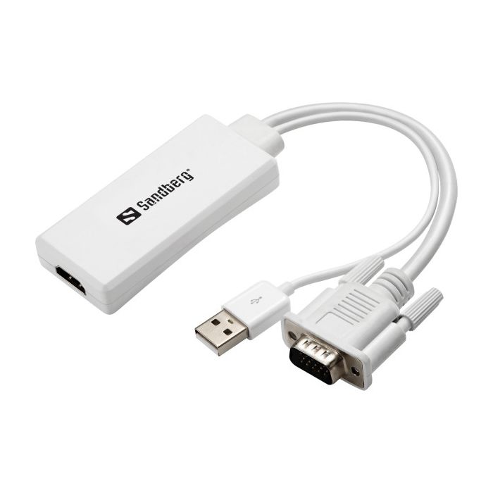 Adapter konverter Sandberg VGA + Audio - HDMI FHD 508-78