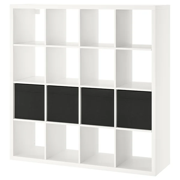 Spojene police s 4 umetka, bela, 147x147 cm
