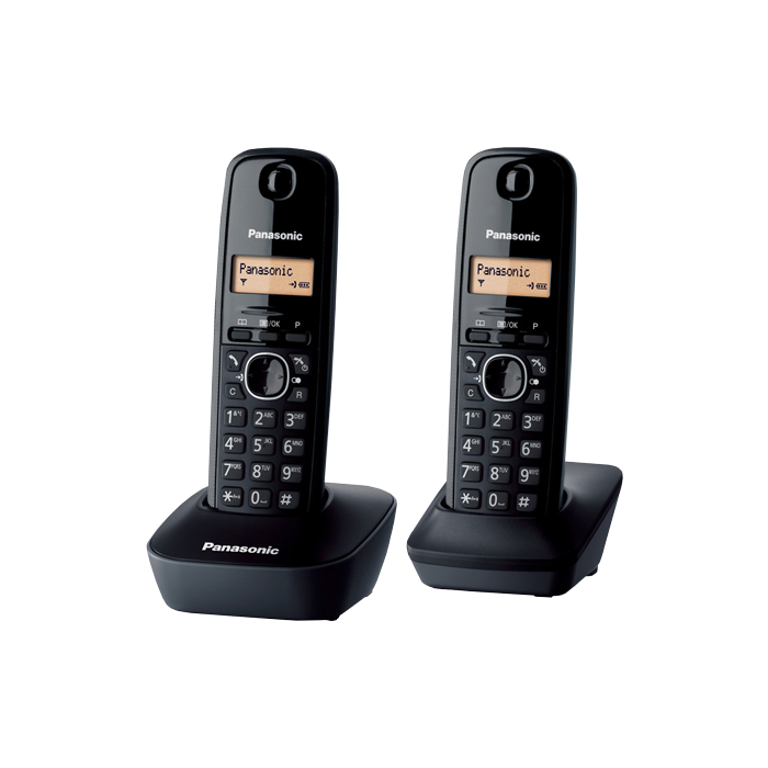 PANASONIC DECT KX-TG1612FXH Duo Bežični telefon, Crna