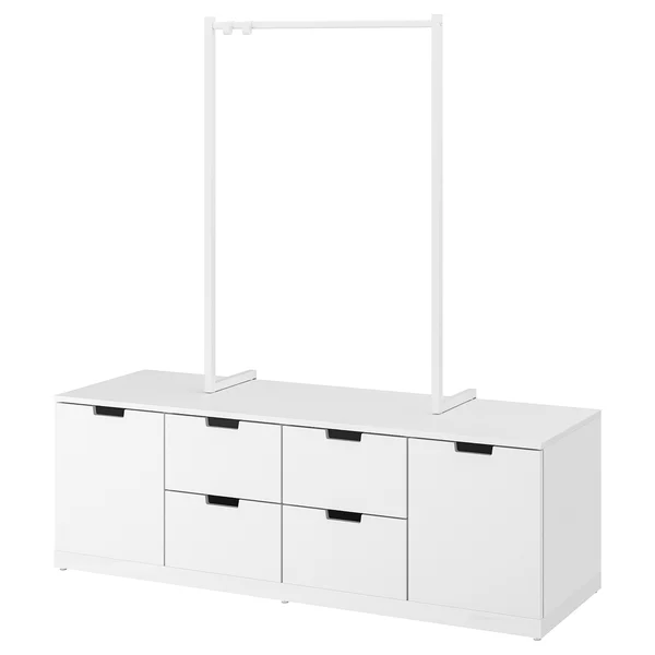 Komoda sa 6 fioka, bela, 160x169 cm