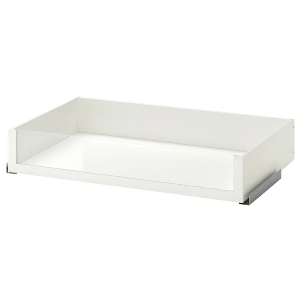 Fioka sa staklenim frontom, bela, 100x58 cm