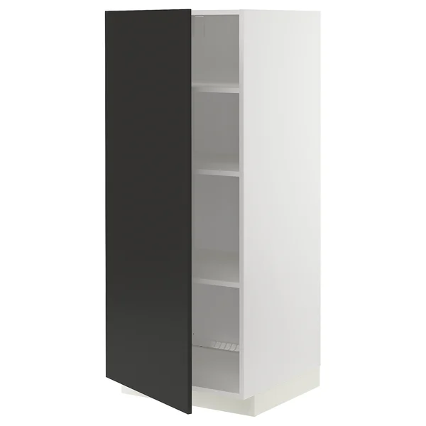 Visoki element s policama, bela/Nickebo boja antracita, mat, 60x60x140 cm