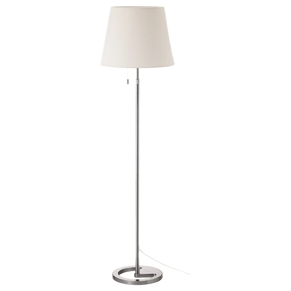 Podna lampa, niklovano bela