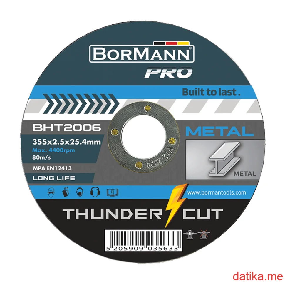 Bormann BHT2006-THUNDRE-CUT Rezna ploca za metal 350×2.5mm
Bormann BHT2006-THUNDRE-CUT Rezna ploca za metal 350×2.5mm