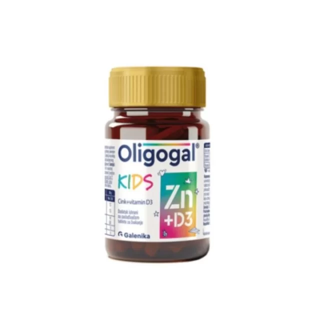 Oligogal Kids Zn+D3 60 tableta za žvakanje