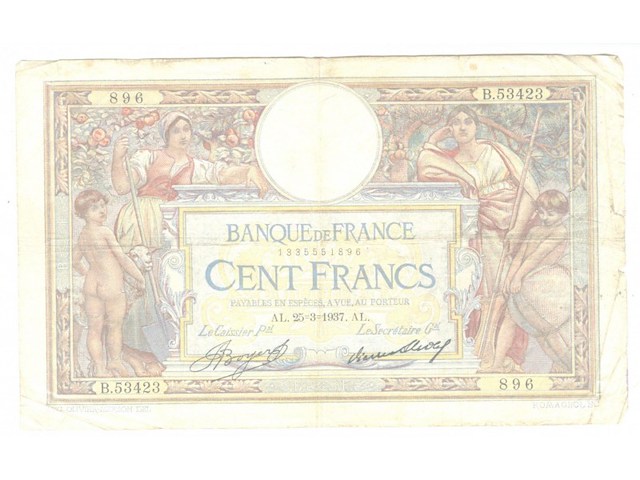 Francuska 100 francs 25.03.1937