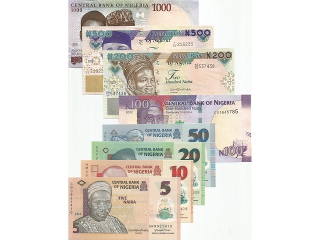 Nigeria 2021/22. Kompletan set novcanica UNC