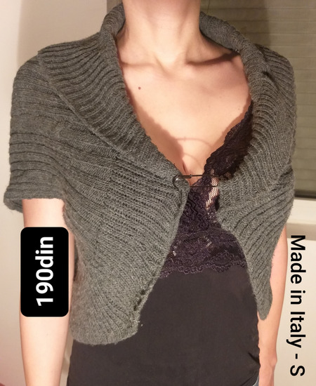 Ženski džemper bolero Made in Italy sivi S/36