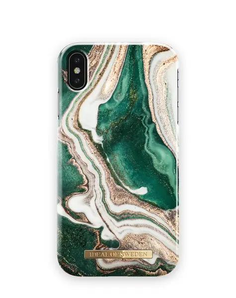 IDEAL OF SWEDEN Maska za iPhone XS MAX Golden Jade Marble zelena