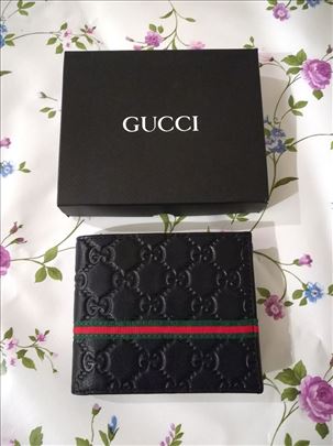 Novi muski kozni markirani novcanik marke Gucci