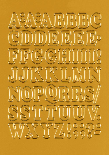 Samolepljiva slova 12mm na foliji 84x120mm 1/1 zlatna