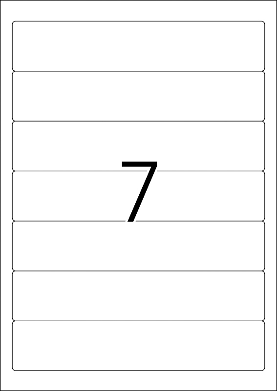 Etikete 192×38, za uski registrator A4/7 1/20 zele