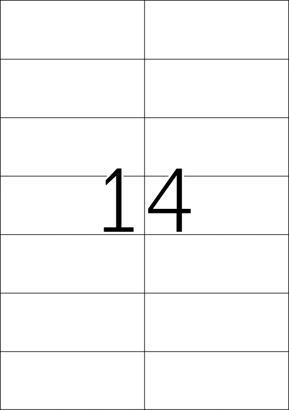 Etikete 105×42,3 A4/14 1/25 bela