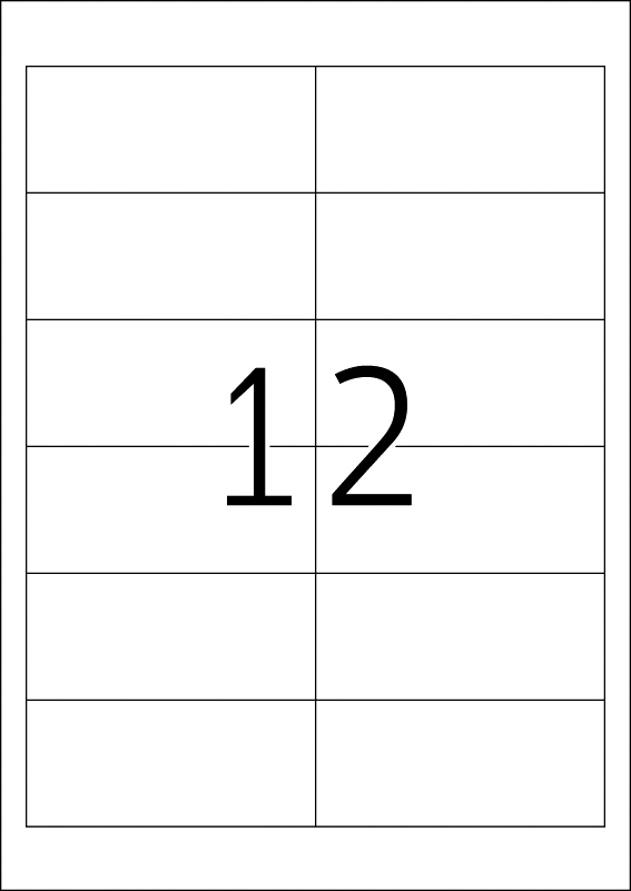 Etikete 96×42,3 A4/12 1/25 bela