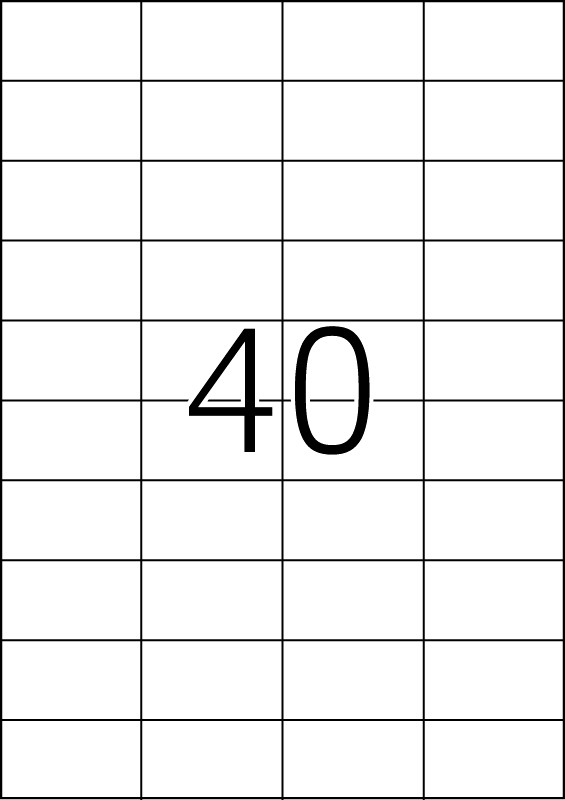 Etikete 52,5×29,7 A4/40 1/100 bela